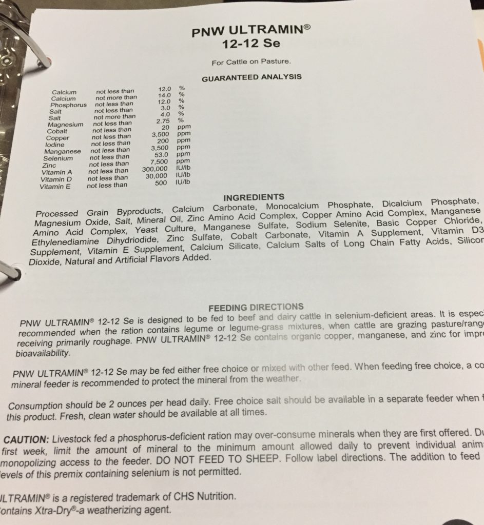 50# Payback Pacific Northwest Ultramin 12/12 Cattle with Selenium ...