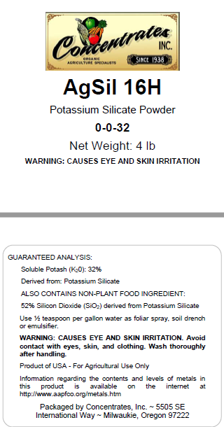 AgSil 16H (Potassium Silicate) – Concentrates, Inc.