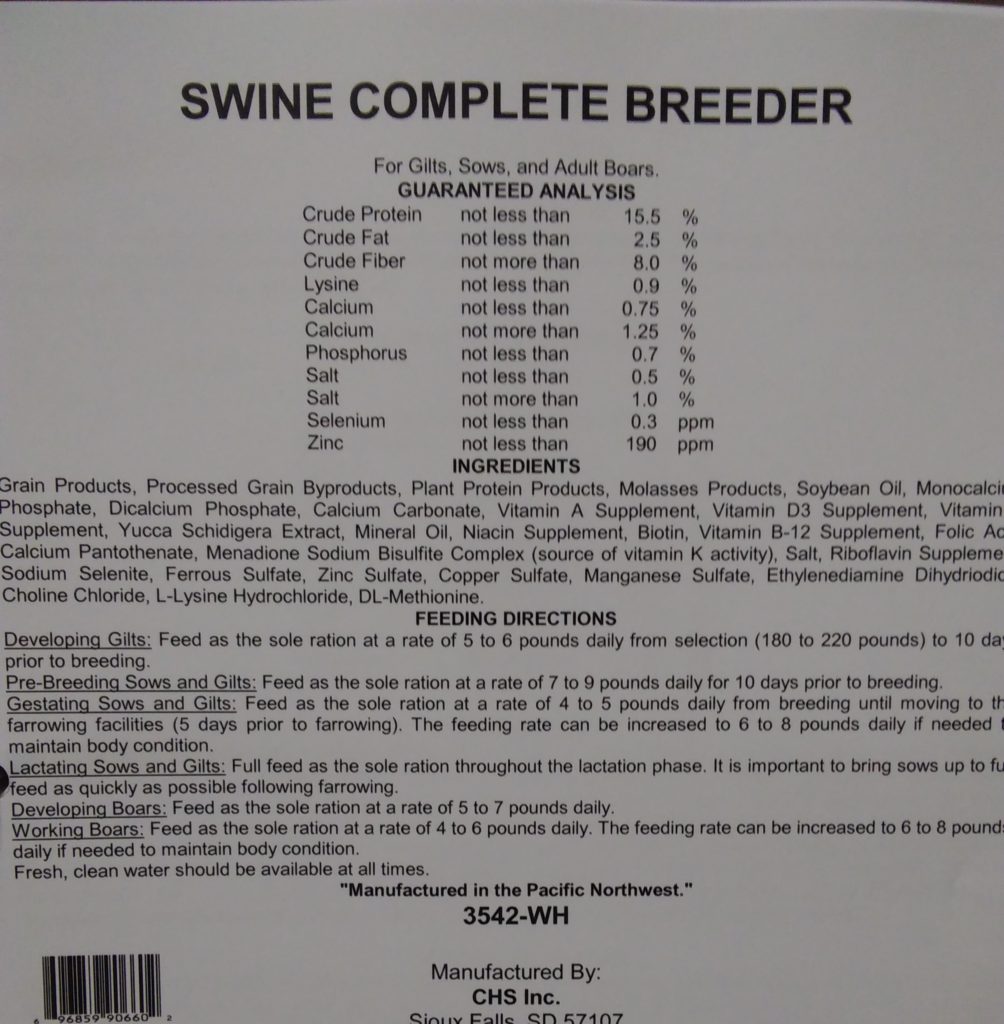 Payback Swine Complete Breeder – Concentrates, Inc.
