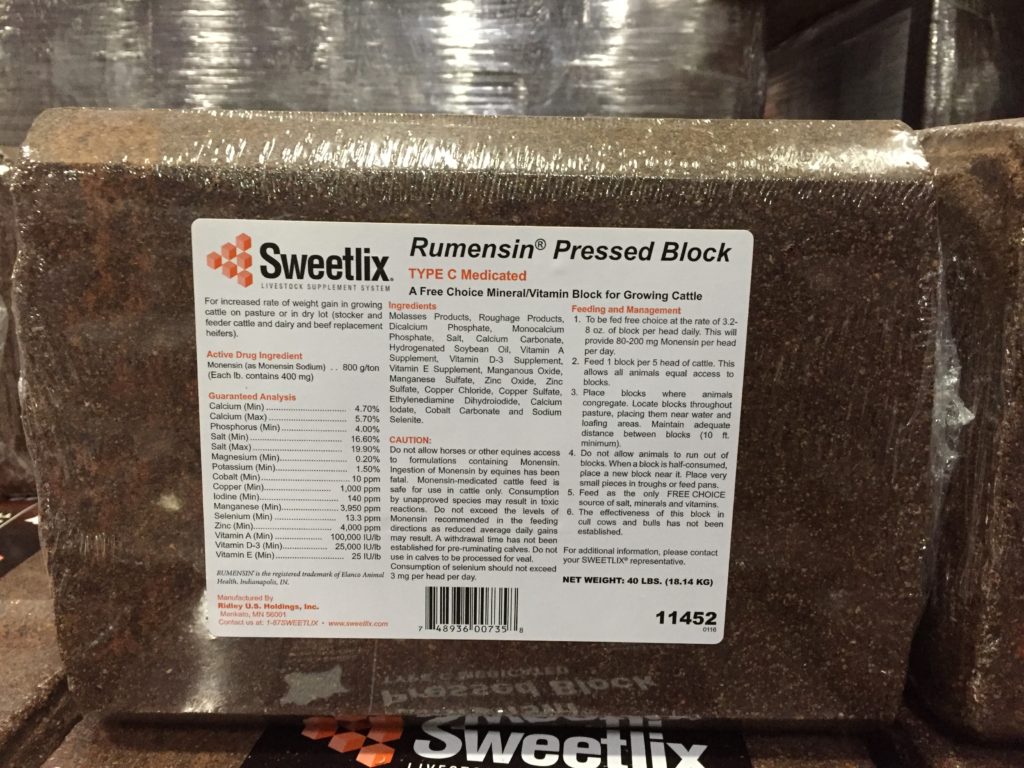 40# Sweetlix Rumensin Block – Concentrates, Inc.