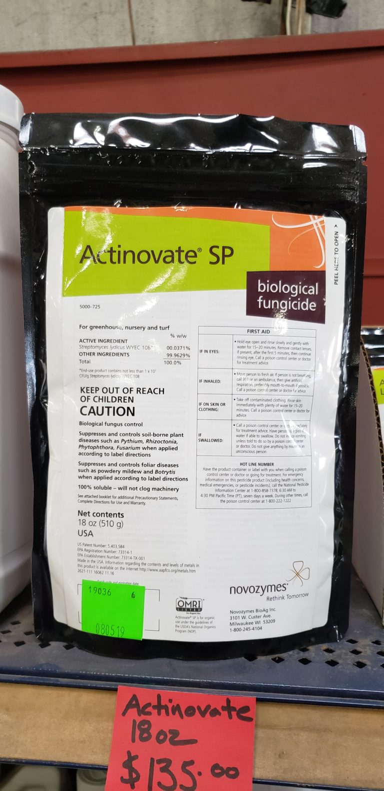 Novozymes Actinovate SP (Organic) – Concentrates, Inc.