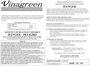 Vinagreen 20% Horticultural Vinegar Weed Killer – Concentrates, Inc.