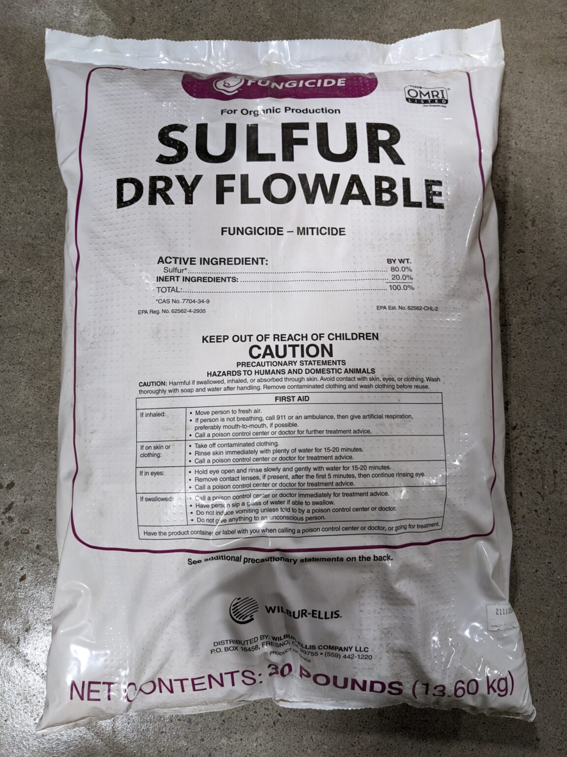 30# Dry Flowable Sulfur – Concentrates, Inc.